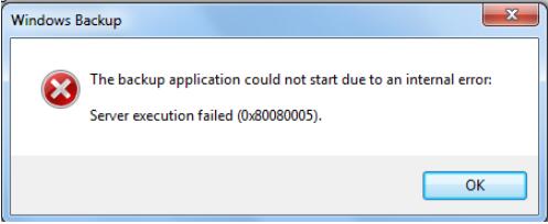 Fixed: the Backup Application Could Not Start Due to an Internal Error